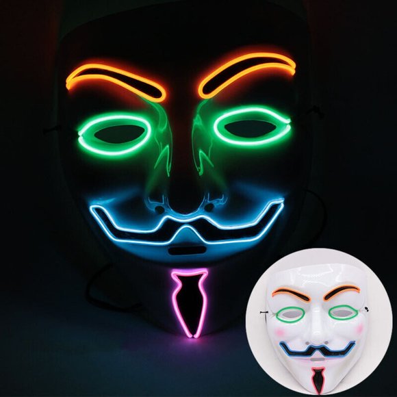 Cosplay | Accessories | Clubbing Rave Party Light Up Scary Led Mask ...